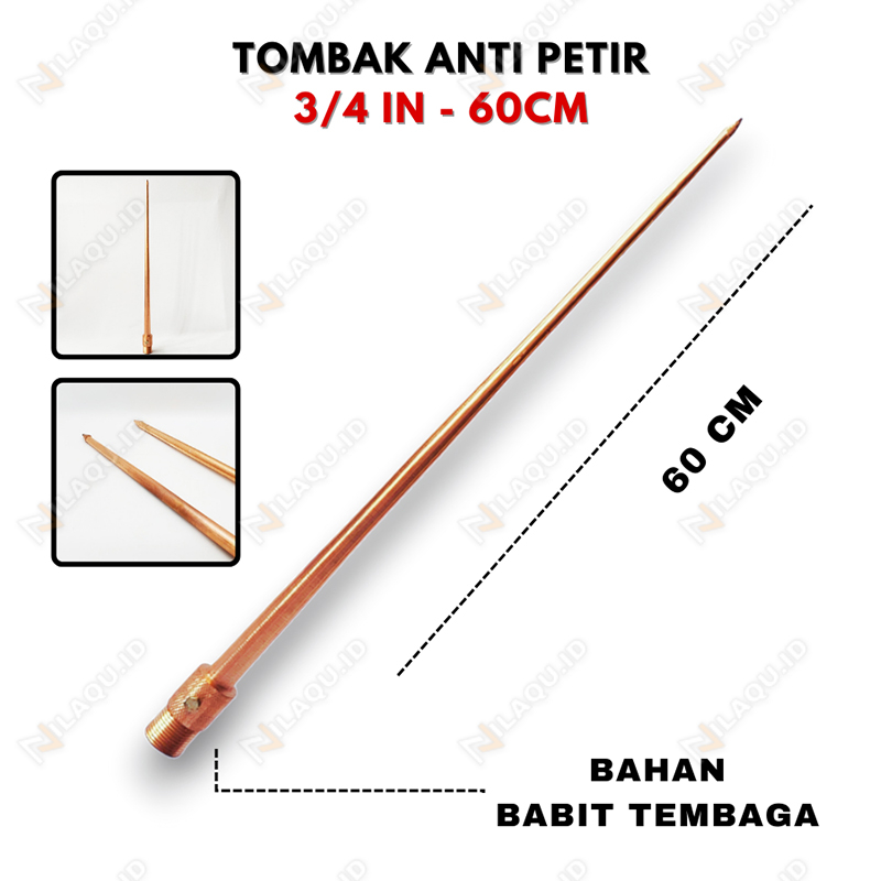 Jual SPLITZEN PENANGKAL PETIR UKURAN 60 CM 3/4 BABIT TEMBAGA | Shopee ...