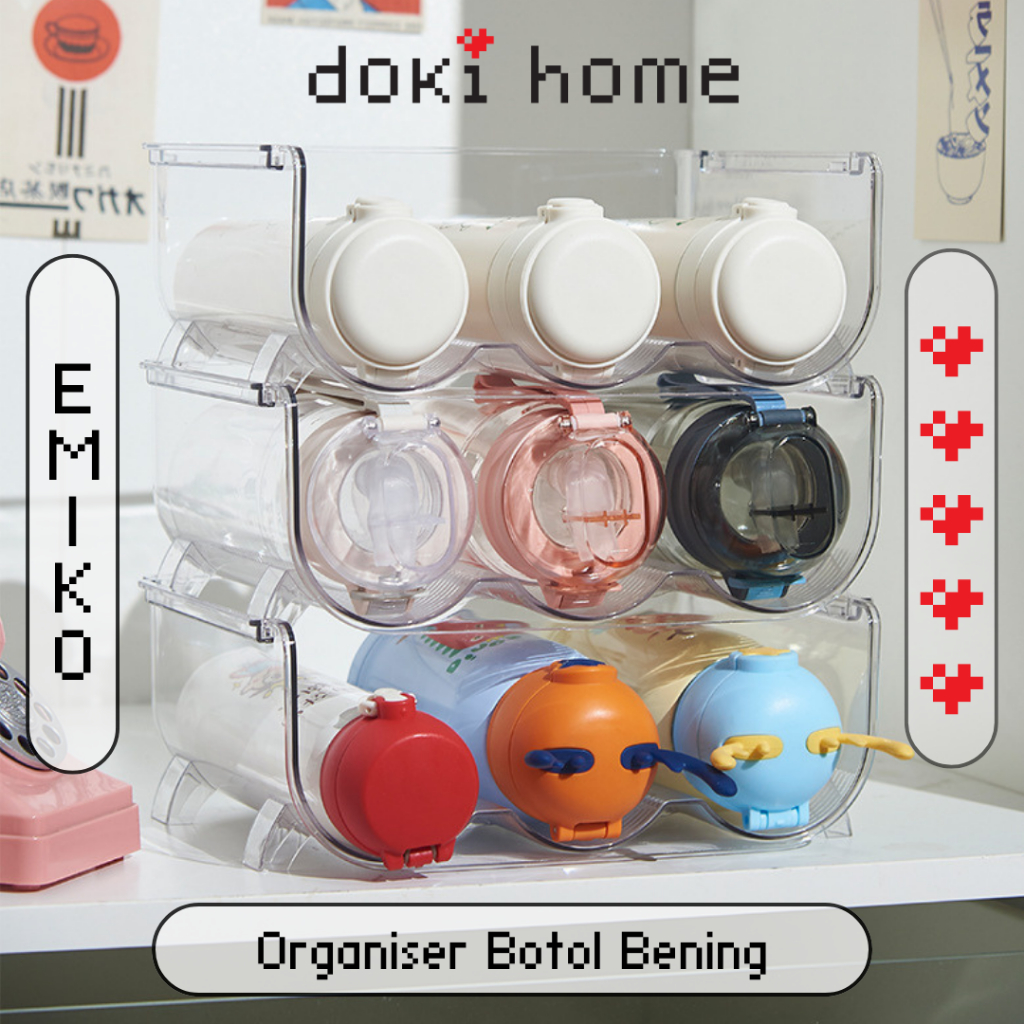 Jual (DOKI) EMIKO Rak Tumbler Transparan Organizer Botol Minum ...
