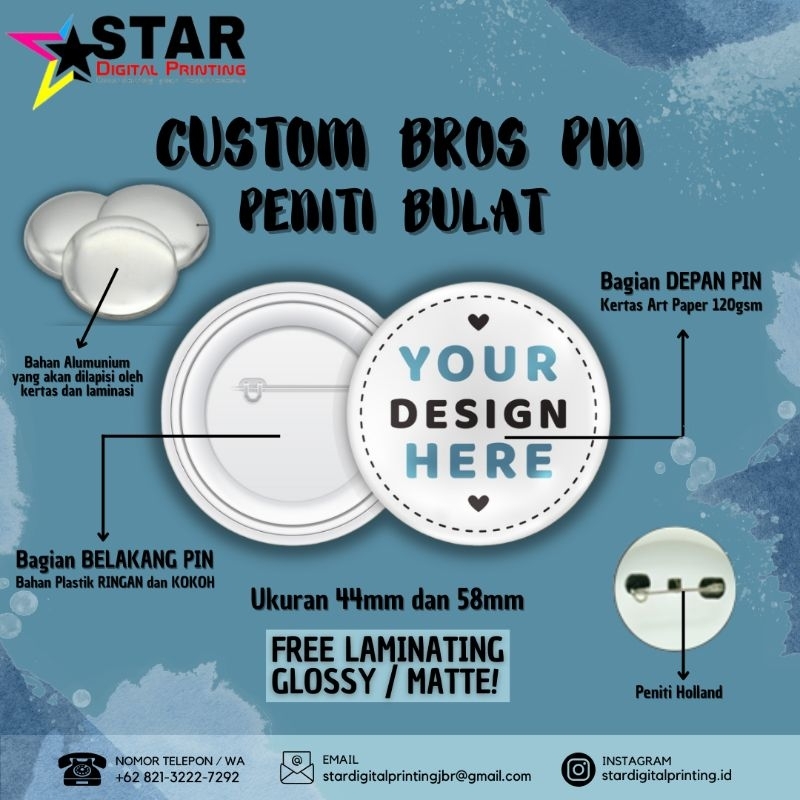 Jual CETAK CUSTOM PIN BROS PENITI UKURAN 44MM DAN 58MM KUALITAS TERBAIK ...