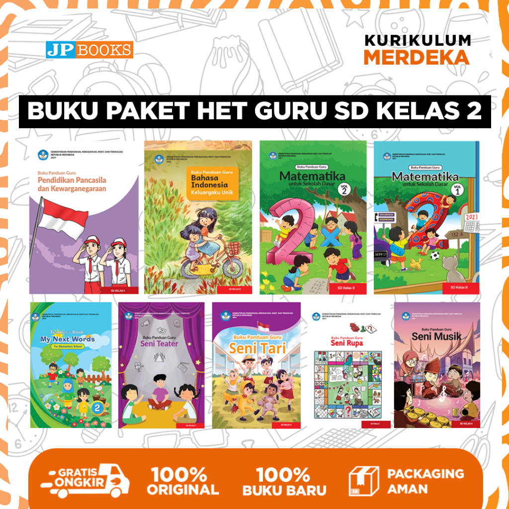 Jual JP Books – (KURIKULUM TERBARU) Buku Guru / Buku Teks HET Kurmer Sekolah SD Kelas 2 ...