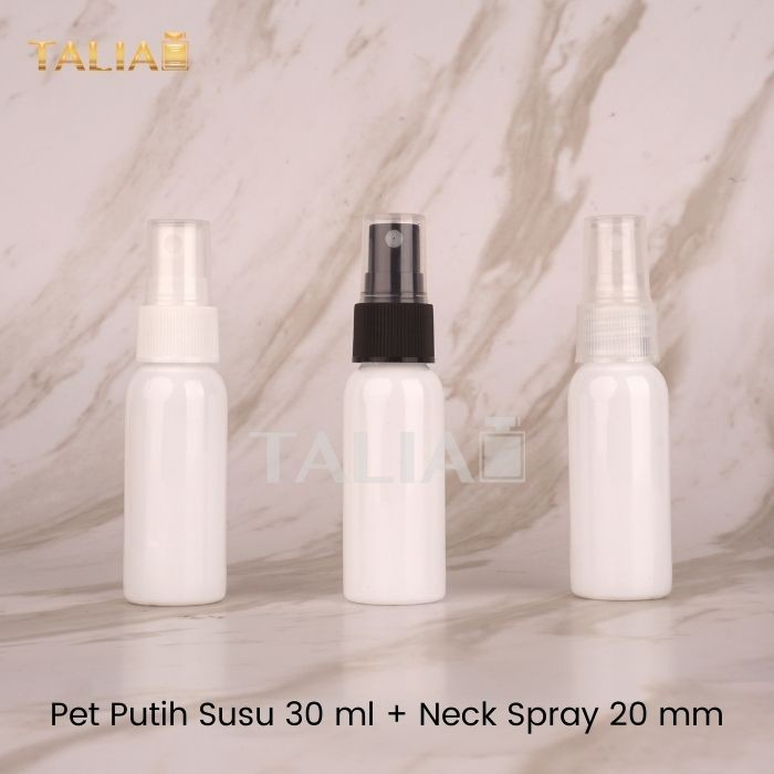Jual BOTOL PET 100ML PUTIH SUSU NECK SPRAY 20MM HITAM (100 PCS ...