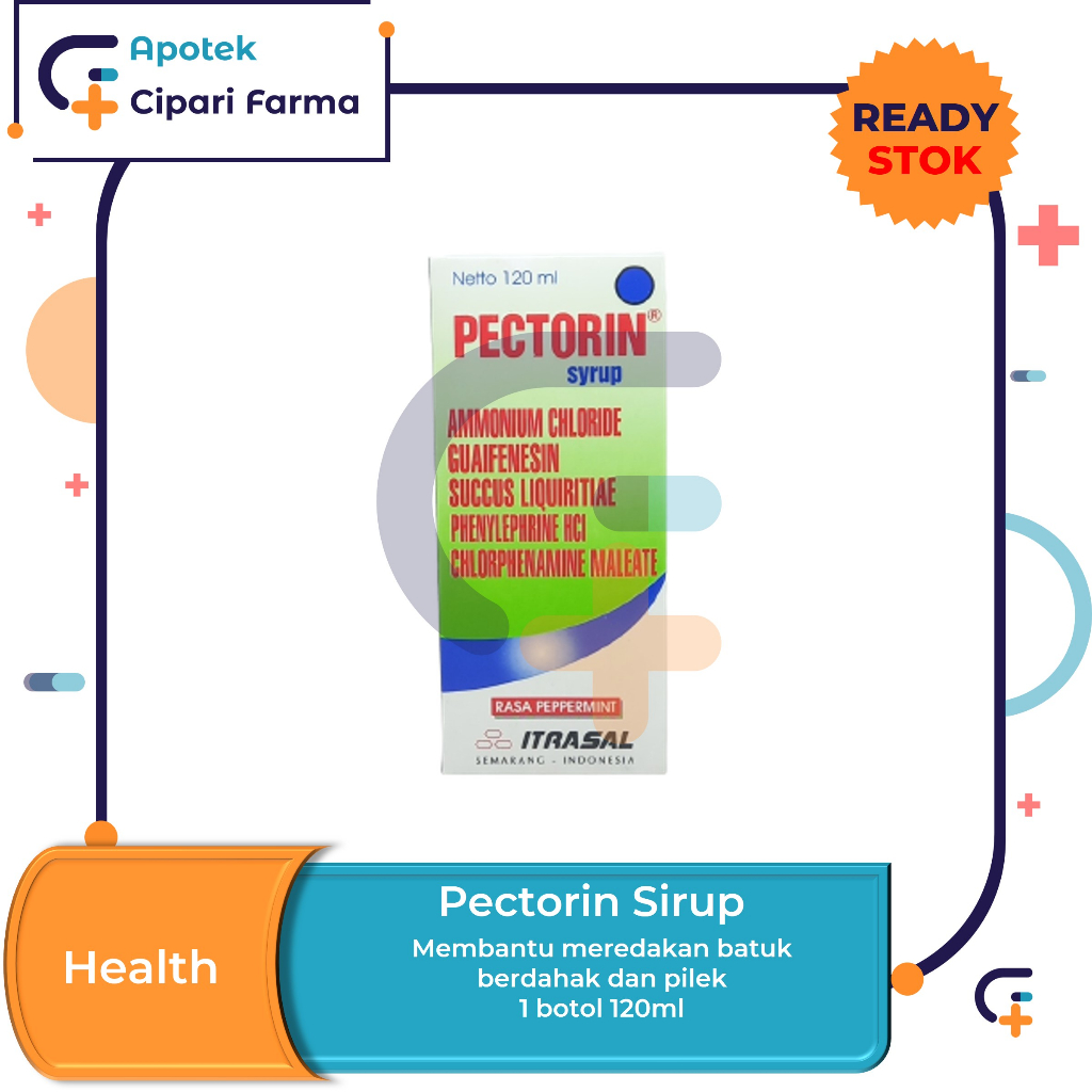 Jual Pectorin Sirup Obat Pereda Batuk Berdahak | Pilek | Flu | Bersin ...