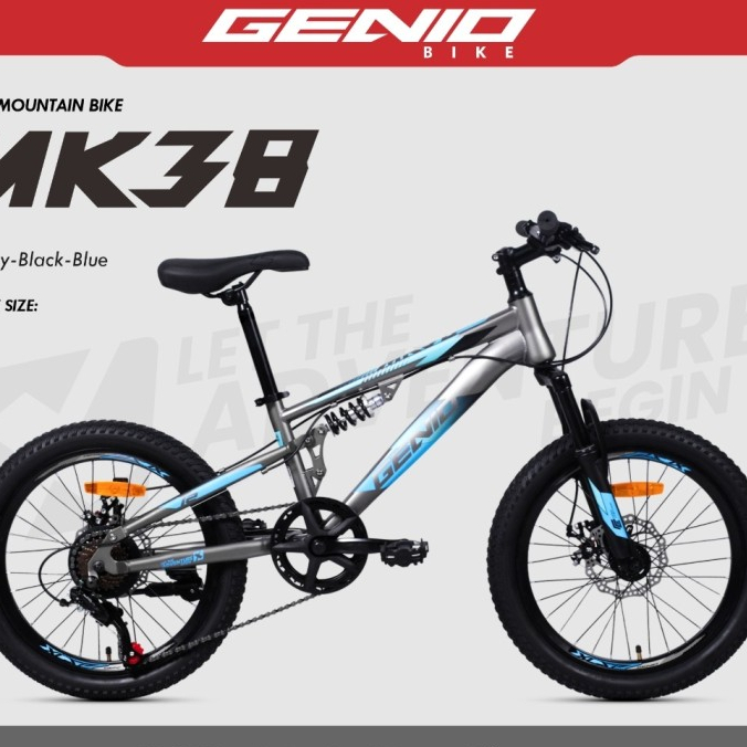Jual Sepeda gunung mtb 20 inch anak genio by united 24 speed shimano full suspensi SNI NEW ...