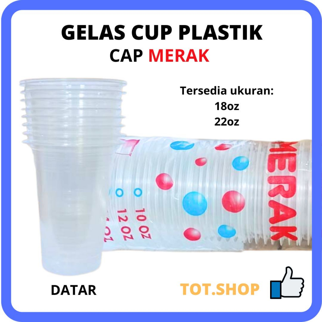 Jual [50-PCS] Gelas Plastik Cap Merak / Cap Top/Bravia/Hok Cup/Hokka-ku/Gelas Buah/Gelas Bintang ...