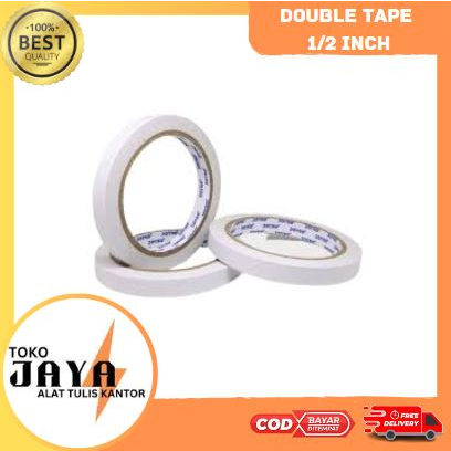 Jual Double Tape 1/2 inch Double Tape Kertas Double tape kuat tahan ...