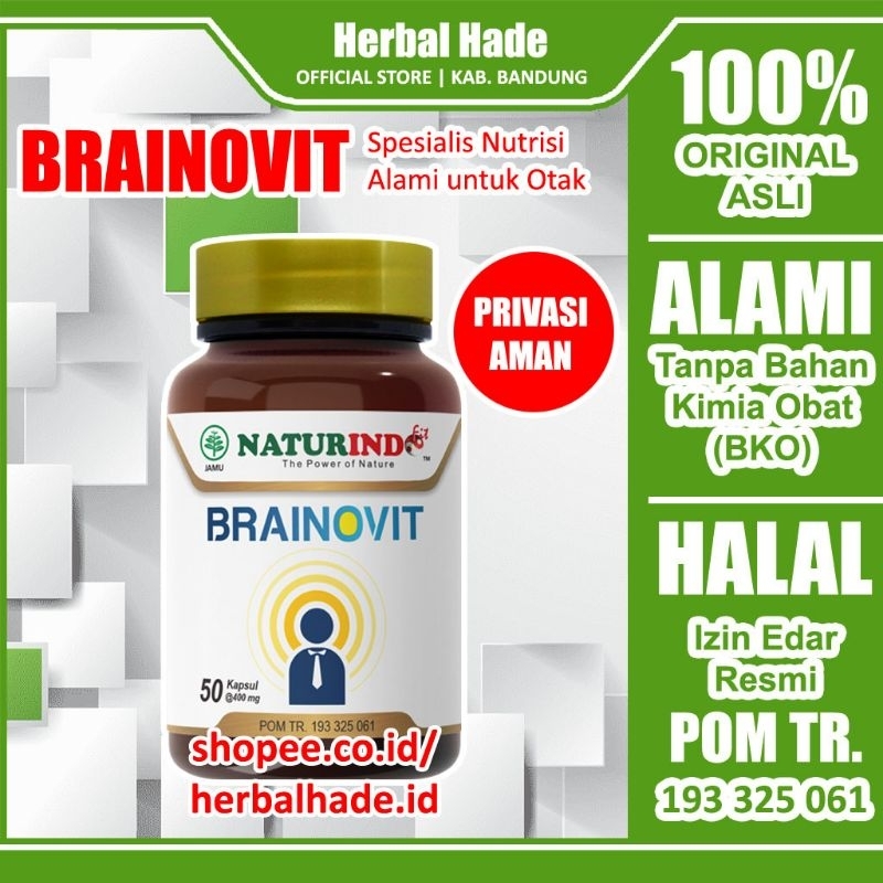Jual BRAINOVIT Obat Herbal Peningkat Daya Ingat Vitamin Otak Anak dan ...