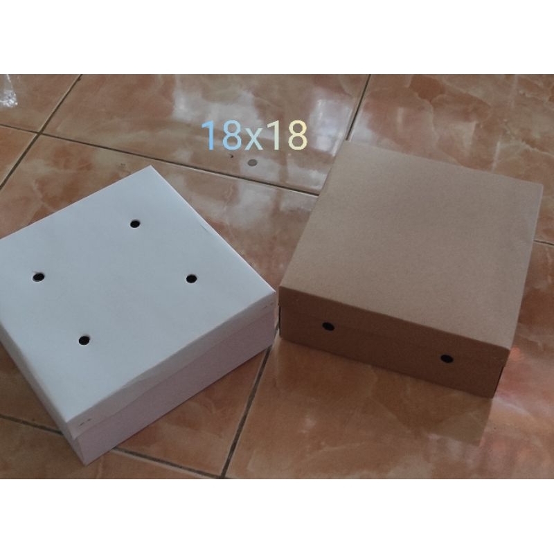 Jual box nasi/ kardus nasi polos tebal 18x18 | Shopee Indonesia
