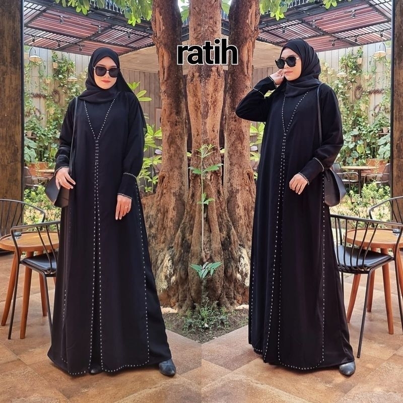 Jual Basic Abaya Hitam Remaja Maxi Dress Busui Friendly Bahan Jetblack ...