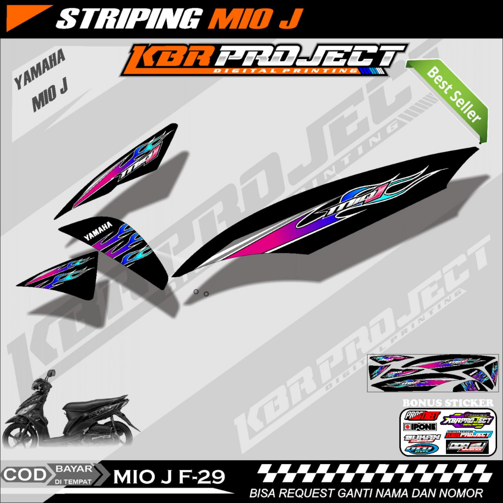 Jual MIO J STIKER STRIPING PREMIUM MOTOR KEREN LIS VARIASI (MIO J ...