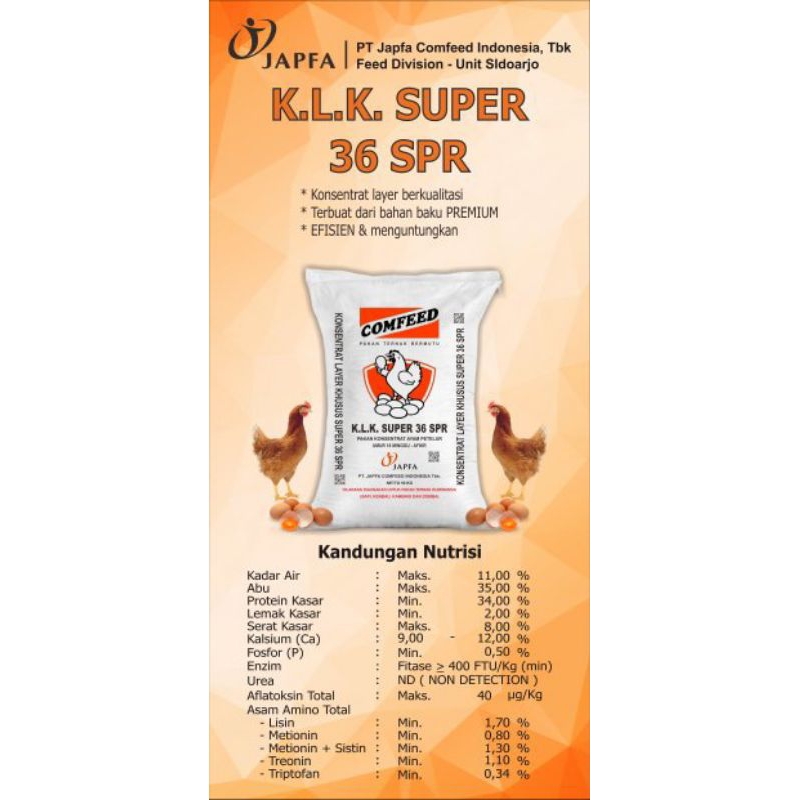 Jual Konsentrat Layer Ayam Petelur KLK Super 36 SPR | Shopee Indonesia