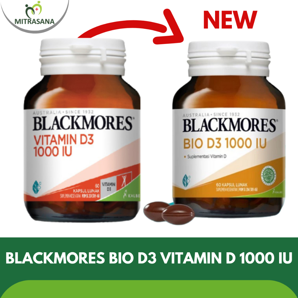 Jual Blackmores Vitamin BIO D3 1000 IU Isi 60 Kapsul | Shopee Indonesia
