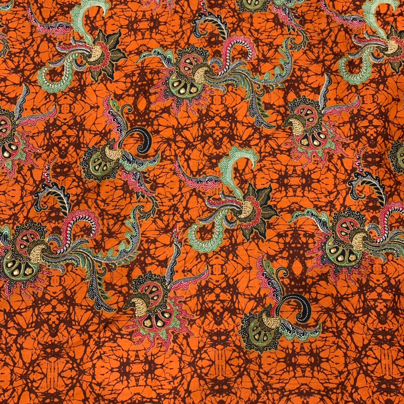 Jual Kain batik katun orange oranye premium halus (per 0,5m) | Shopee ...