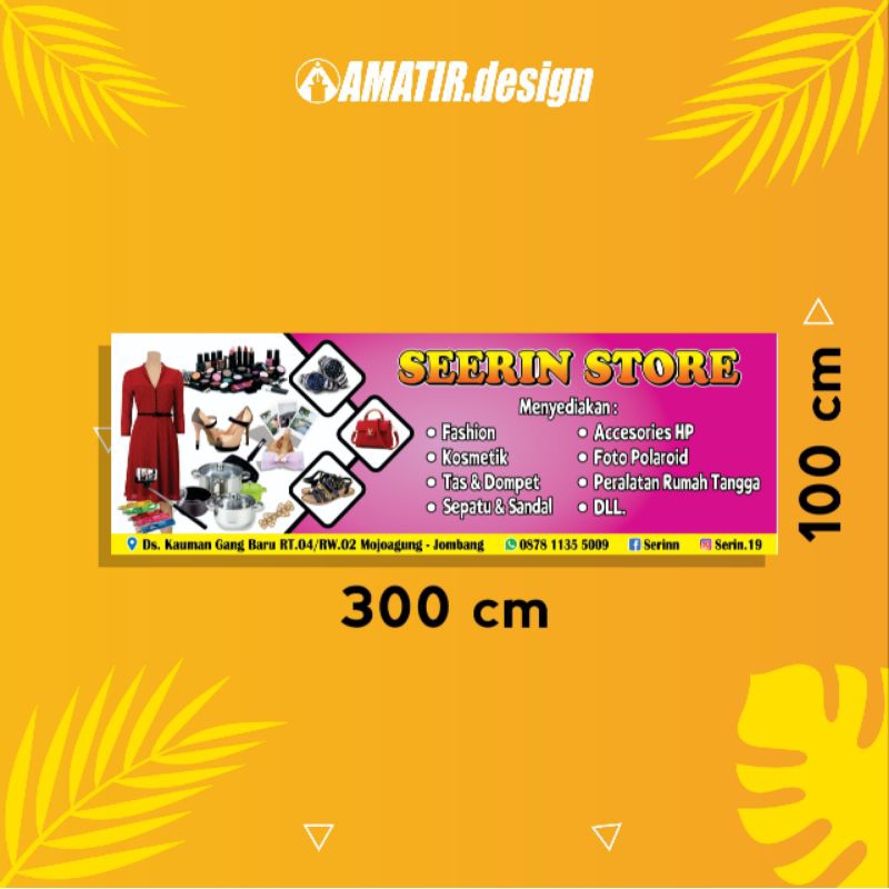 Jual BANNER TOKO BAJU, SEPATU, TAS, ACCECORIES, DLL (100x300 cm ...