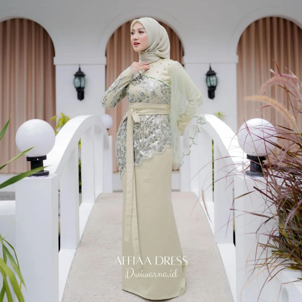 Jual NEW GAMIS BRUKAT AFFIA DRESS PREMIUM /GAUN PESTA KONDANGAN FULL VELVET MIX BROKAT KELILING ...