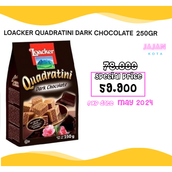 Jual Loacker Quadratini Dark Chocolate 250 g | Shopee Indonesia