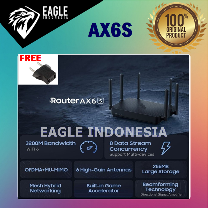 Jual RED Mi GAMING Router AX6S AX3200 WiFi 6 Mesh Gigabit Dual Band 6 Antenna | Shopee Indonesia