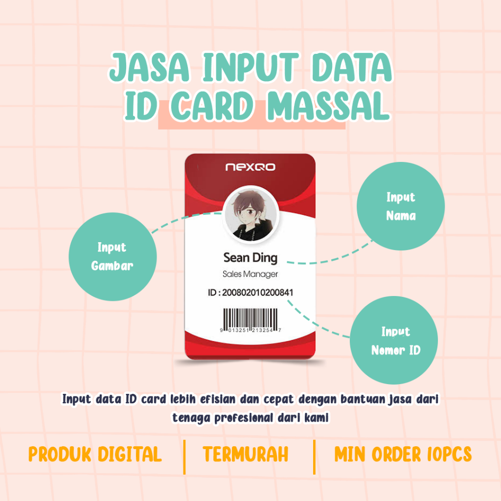 Jual Jasa Input Data Id Card Nametag Massal Jasa Input Nomor Namatext Foto Corel Shopee 