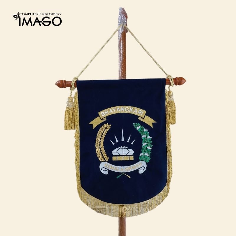 Jual Bendera Vandel Bhayangkari Cabang Ranting Logo Bordir + Set Palang ...