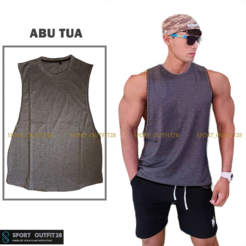 Jual Singlet Pria Cuttingan Low Cut - Sleeveless Pria Tank Top's GYM ...