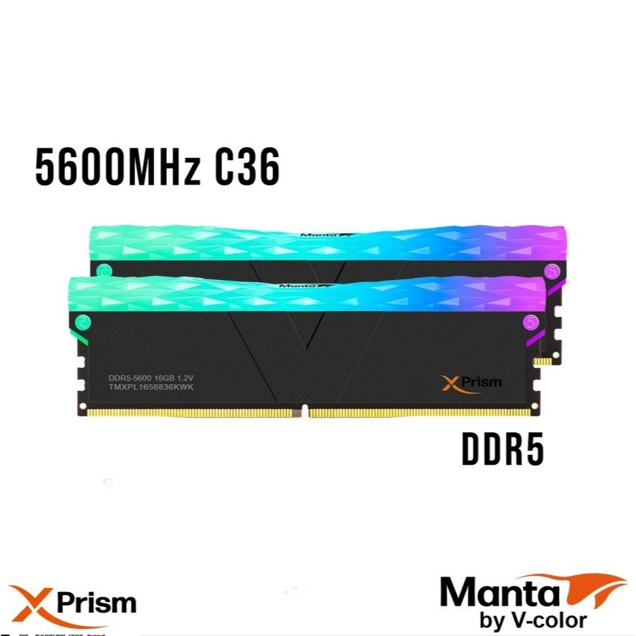 Jual Memory / RAM V-COLOR DDR5 MANTA XPRISM RGB 32GB (2X16) 5600MHZ ...