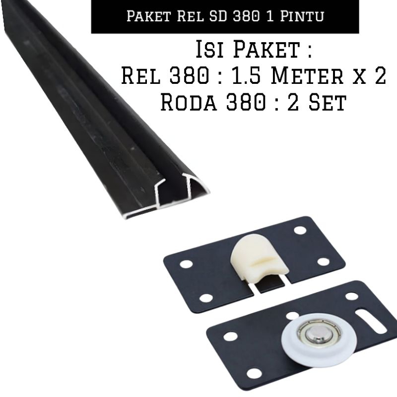Jual Paket 1 pintu Rel lemari sliding pintu lemari geser 380 | Shopee ...