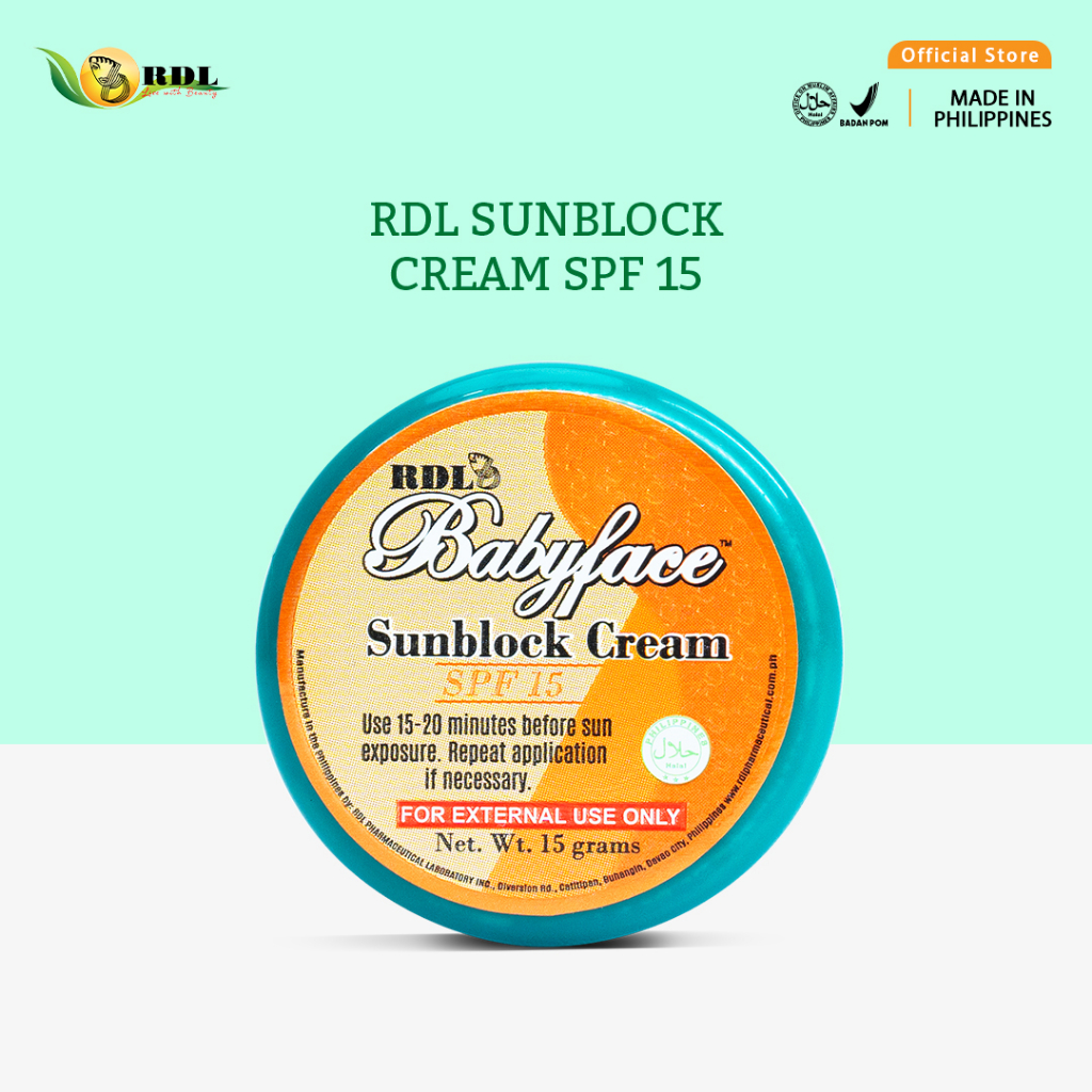Jual RDL Sunblock Cream SPF 15 Sunscreen Wajah UVA UVB Sun Protection ...