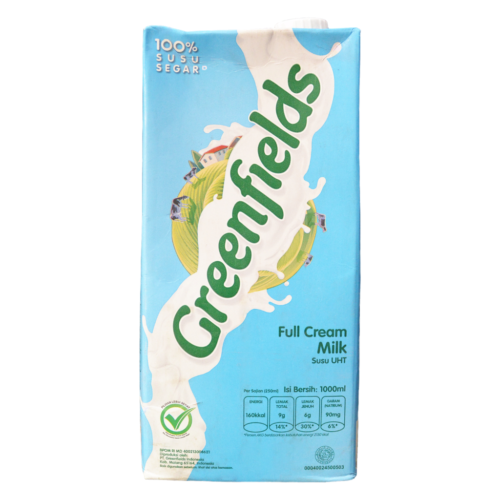 Jual Susu Cair UHT Greenfields Full Cream Milk 1 Liter | Shopee Indonesia