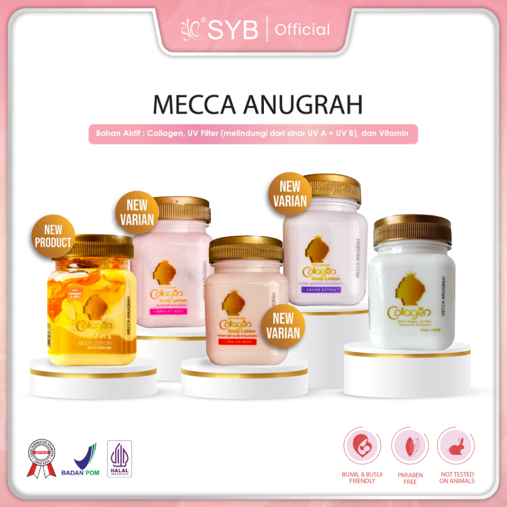 Jual SYB MECCA ANUGRAH COLLAGEN BODY LOTION (BITCOL) ORIGINAL 100% BPOM | Shopee Indonesia