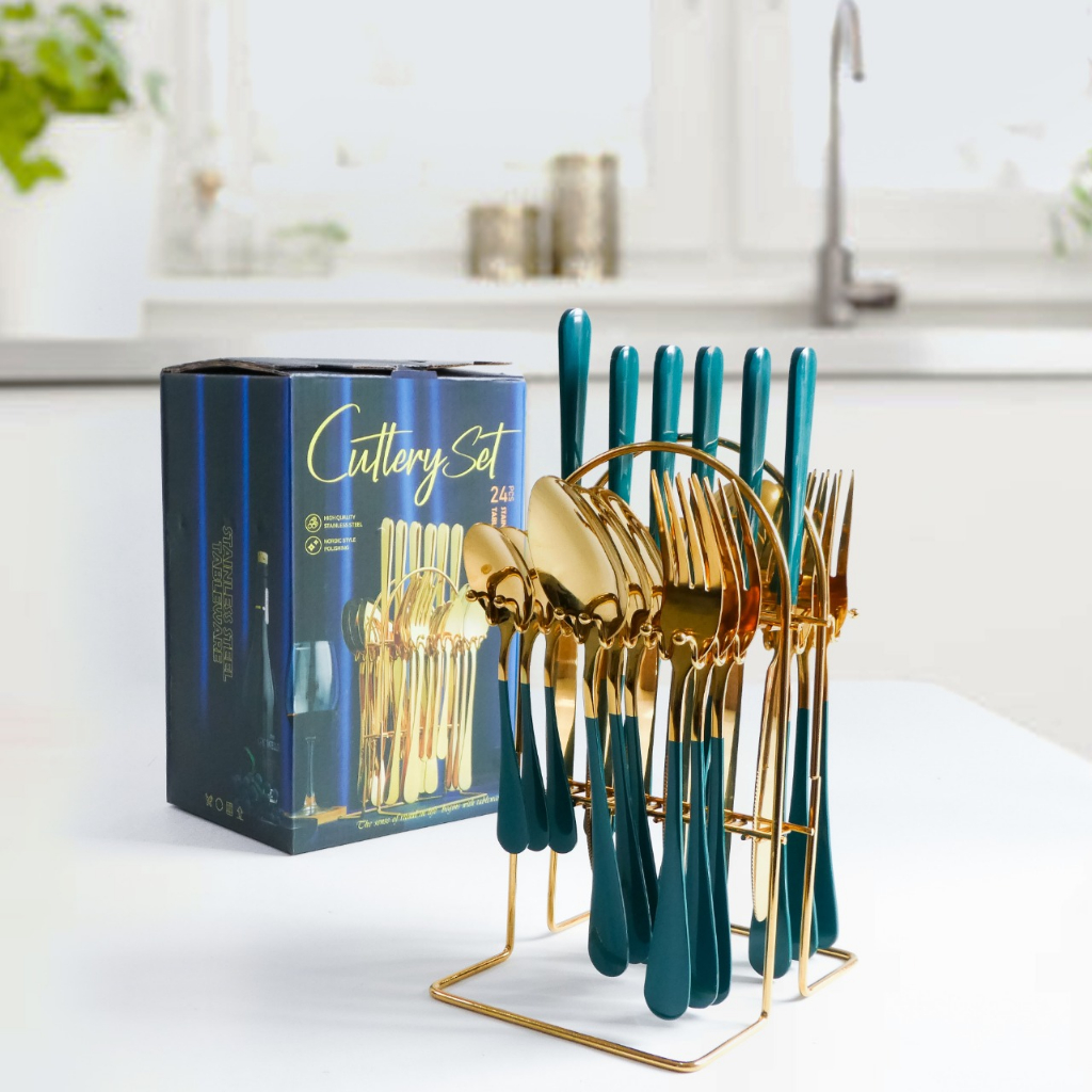 Jual Peralatan Makan Sendok Set Sultan Marble Keramik Cutlery Set ...