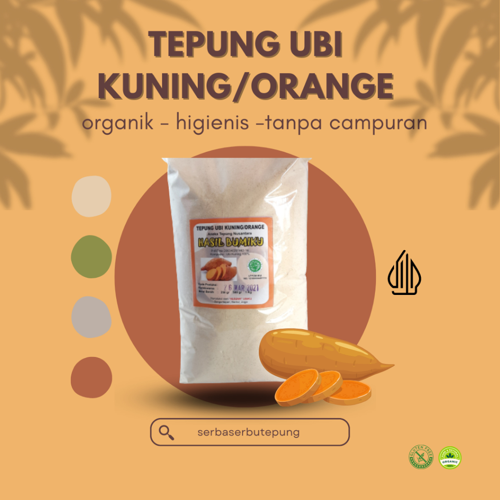 Jual Tepung Ubi Kuning Oren Umbi Kuning Orange Kemasan 1kg Gluten Free ...