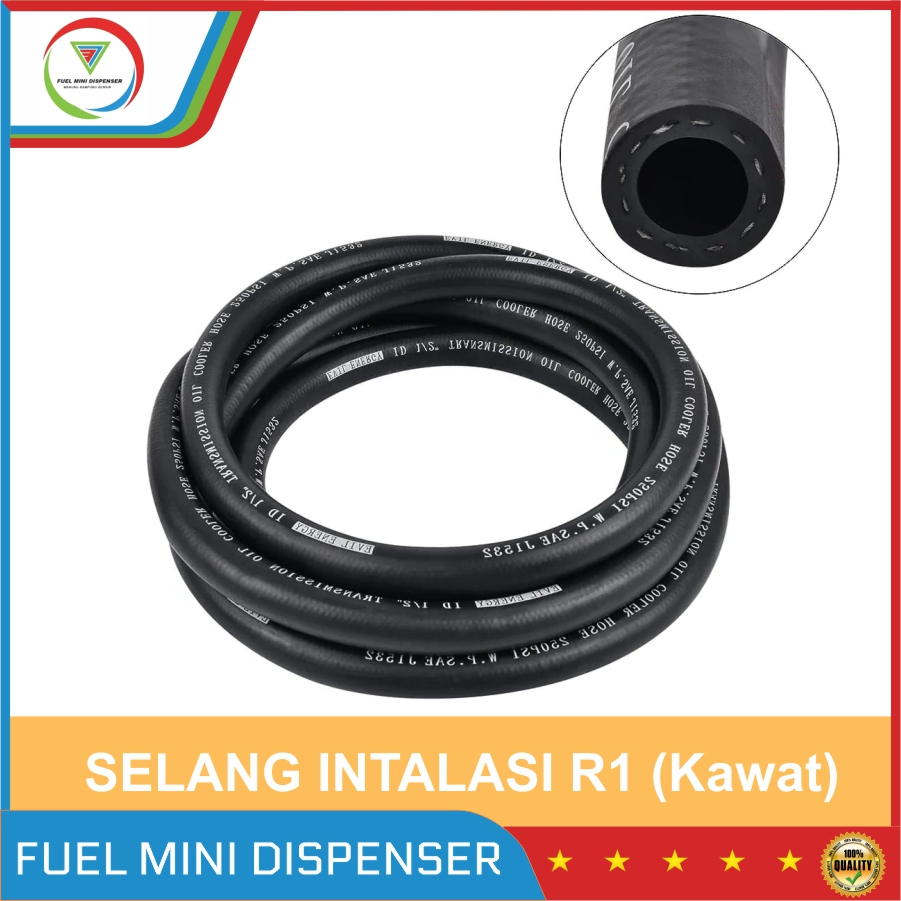 Jual Selang Hitam Selang Instalasi Ukuran 3/4" R1/Kawat 1 Selang SPBU ...