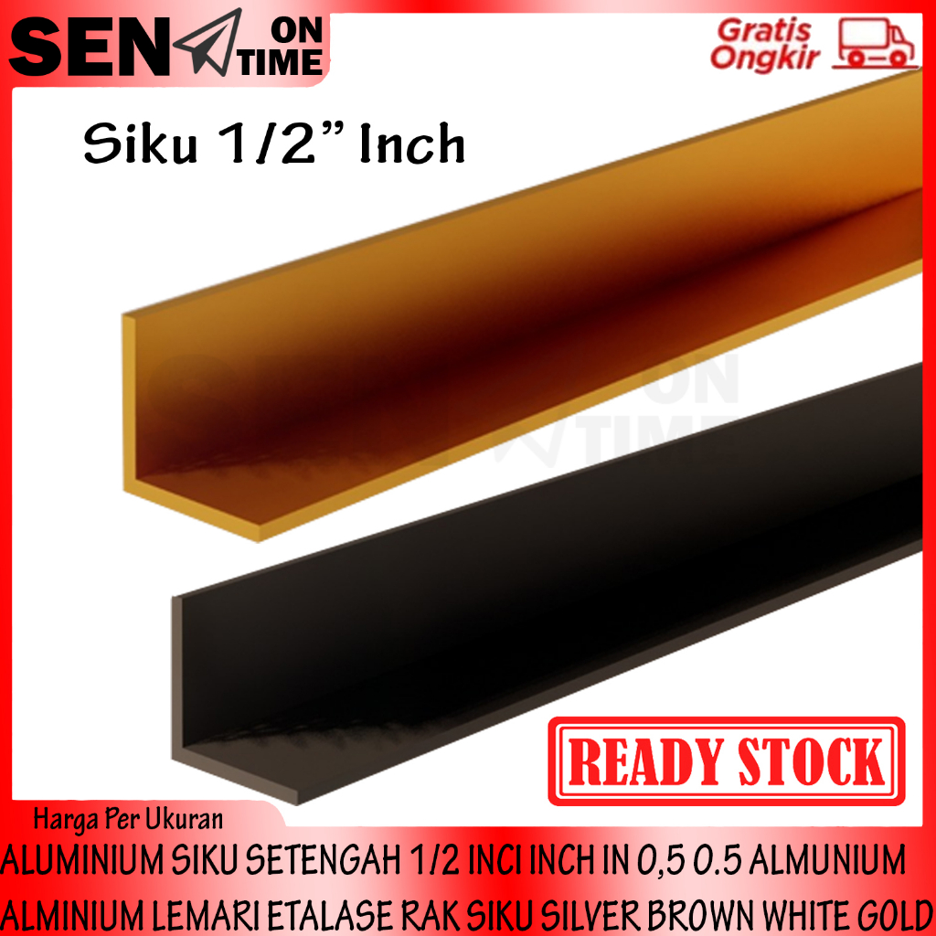 Jual Aluminium Siku Setengah 1/2 Inci Alumunium 0,5 0.5 Inch In ...