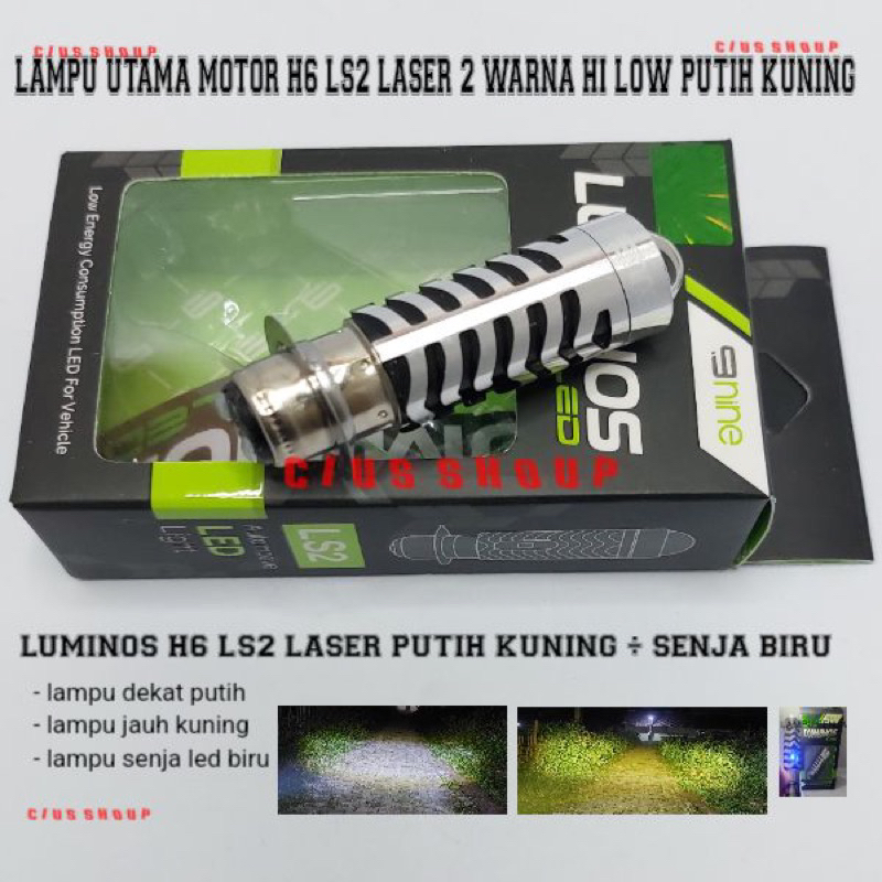 Jual Lampu Luminos LED LS2 H6 2 warna putih kuning | Shopee Indonesia