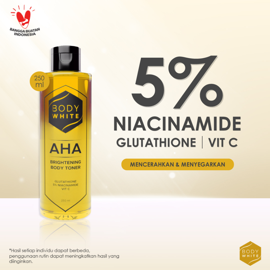 Jual Body White Aha Brightening Body Toner 250ml | Shopee Indonesia