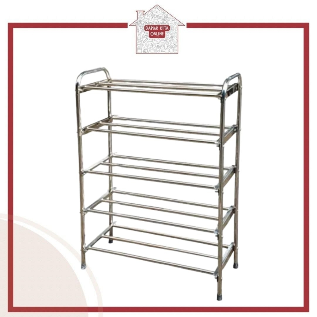 Jual Rak Sepatu & Sendal Stainless Steel 3,4 dan 5 Susun Tempat Alas ...