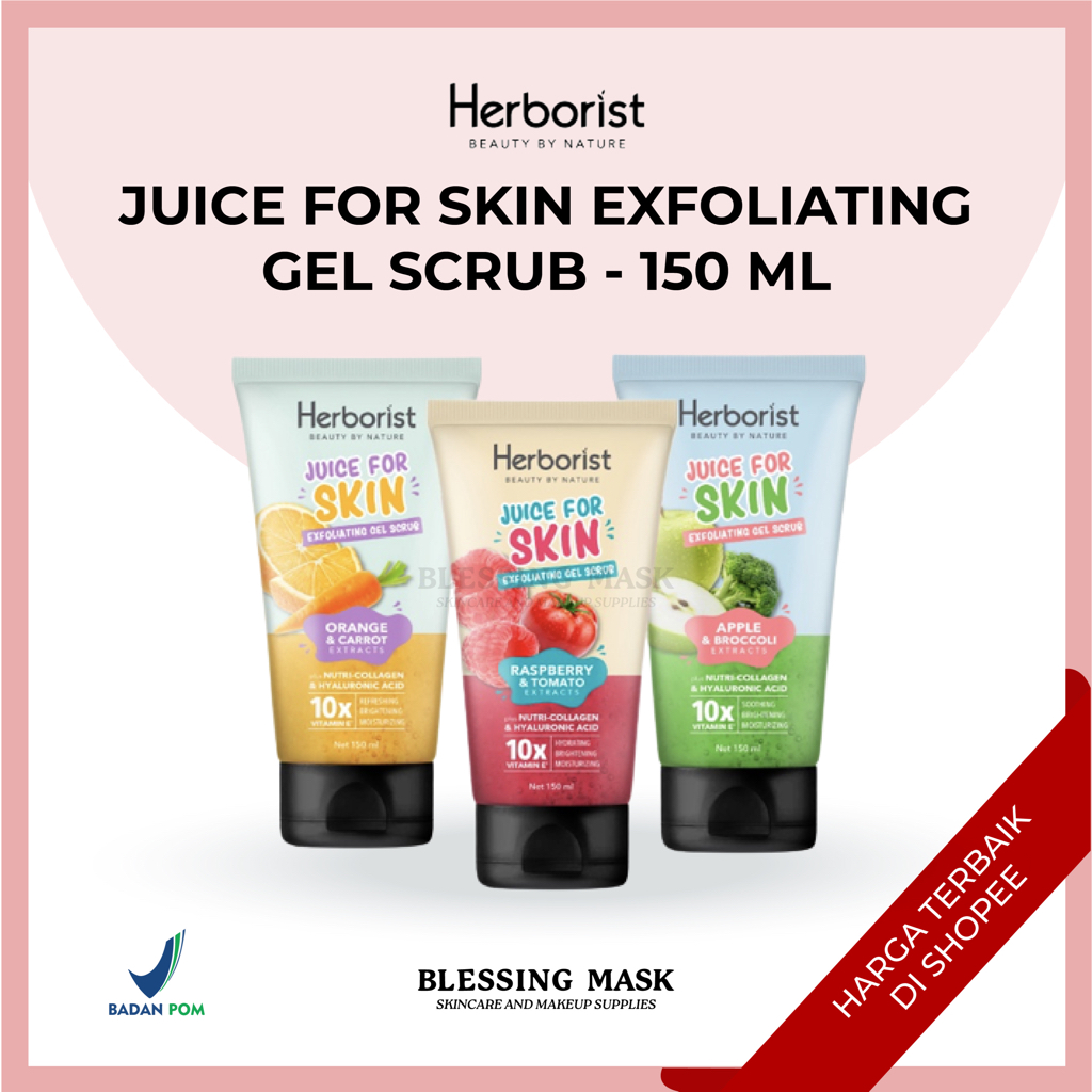 Jual Herborist Juice For Skin Exfoliating Gel Scrub - 150mL | Non Comedogenic | Shopee Indonesia