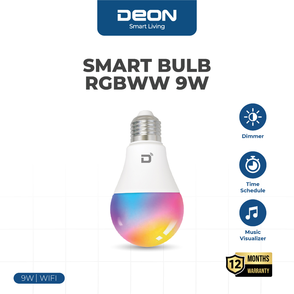 Jual DEON Lampu Pintar - Smart Bulb RGBWW 9W Wifi | Shopee Indonesia