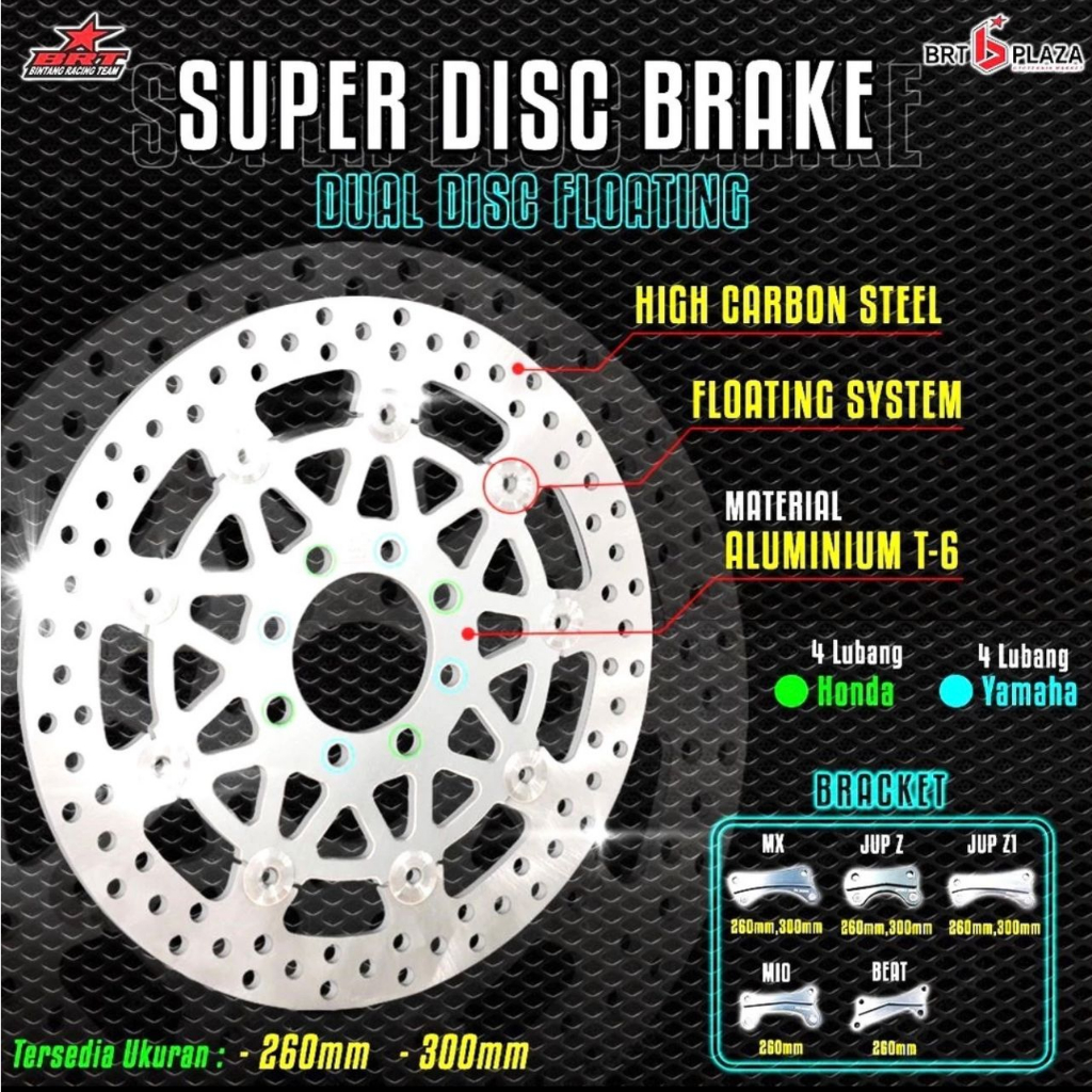 Jual DISC BRAKE BRT PIRINGAN CAKRAM BRT 260 300MM JUPITER Z Z1 MX BLADE ...
