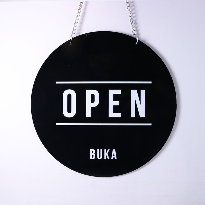 Jual Open Closed Sign Board Akrilik Buka Tutup Label Toko Acrylic Pintu ...