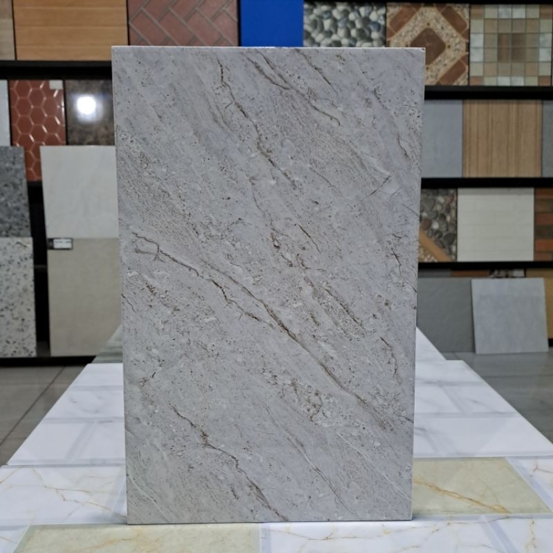 Jual keramik dinding 25x40 mulia accura marble glossy / keramik kamar mandi VIONA GREY | Shopee ...