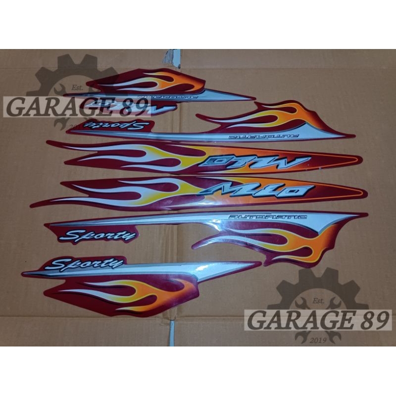 Jual Stiker striping list bodi motor yamaha mio sporti merah api ...