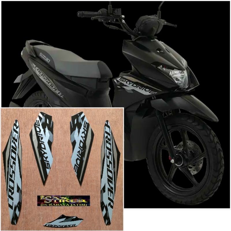 Jual Striping Original Suzuki SkyDrive Crossover Hitam silver tahun ...