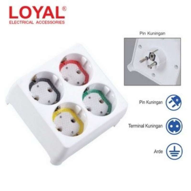 Jual STOP KONTAK COLOKAN T 4 IN WARNA LOYAL | Shopee Indonesia