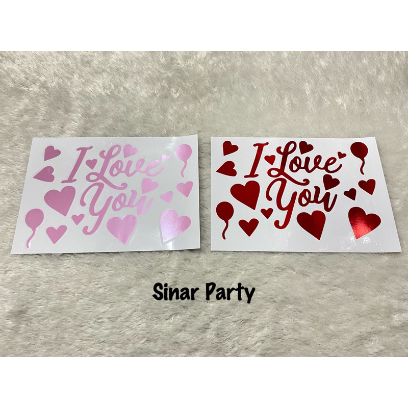 Jual Sticker Balon Pvc/Bening Tulisan I Love You | Shopee Indonesia