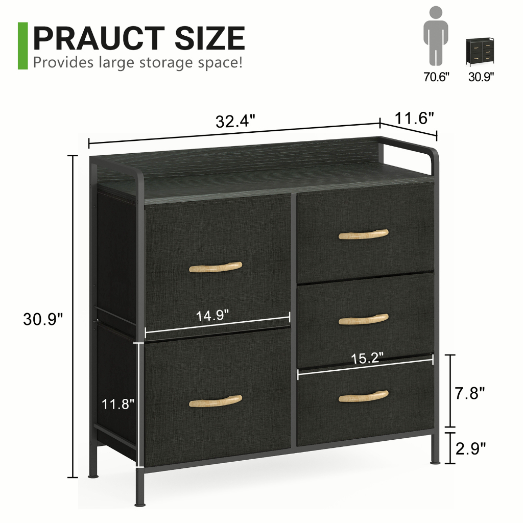 Jual Damaindah Lemari Pakaian / Kain Linen 6 Laci Lemari Sisi Ranjang ...