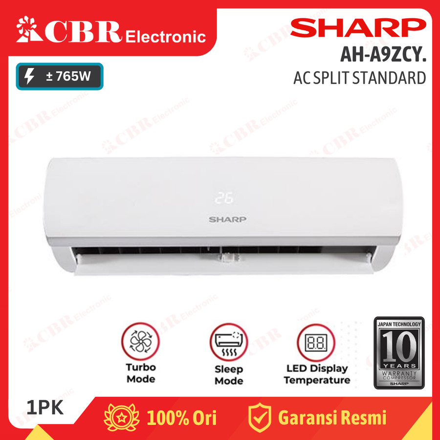 Jual AC Split SHARP Standard 1PK AH-A9ZCY (R-32) | Shopee Indonesia