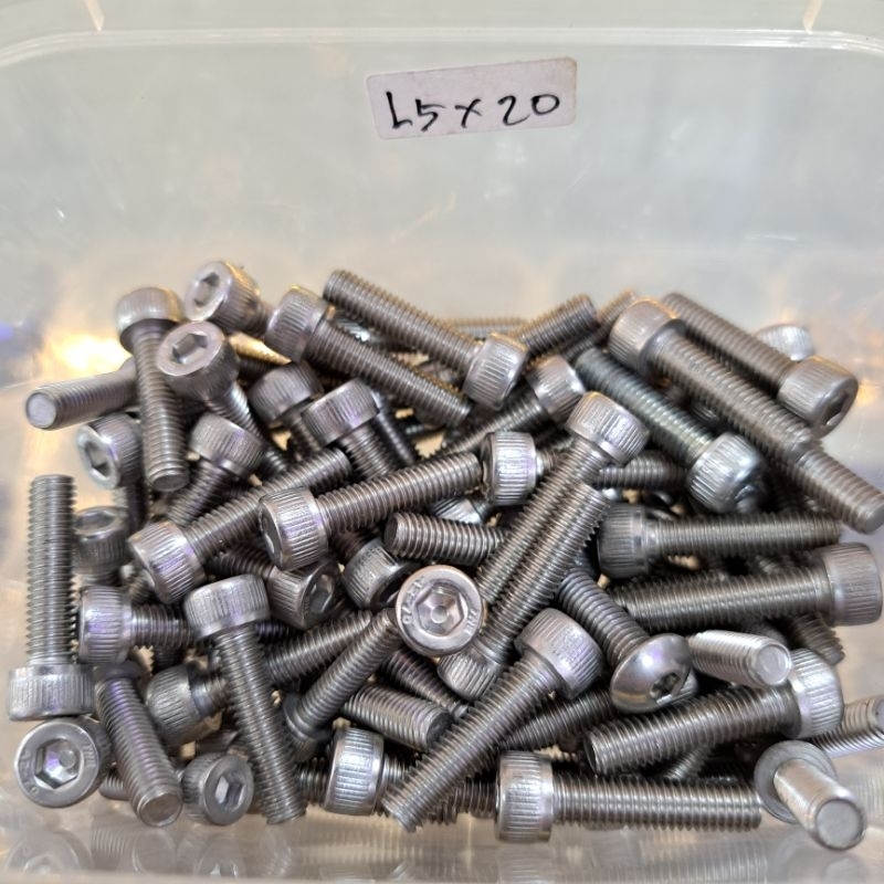 Jual BAUT L STAINLESS M5 X 2.0 BAUT DRAT 8 PANJANG 2 CM (1pcs) | Shopee Indonesia