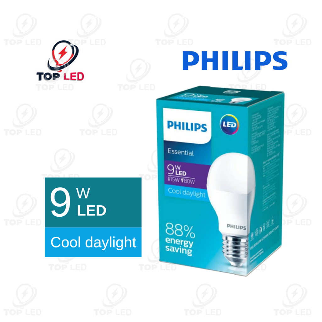 Jual Philips Essential LED Bulb 9W E27 6500K - Cool Day Light | Shopee Indonesia