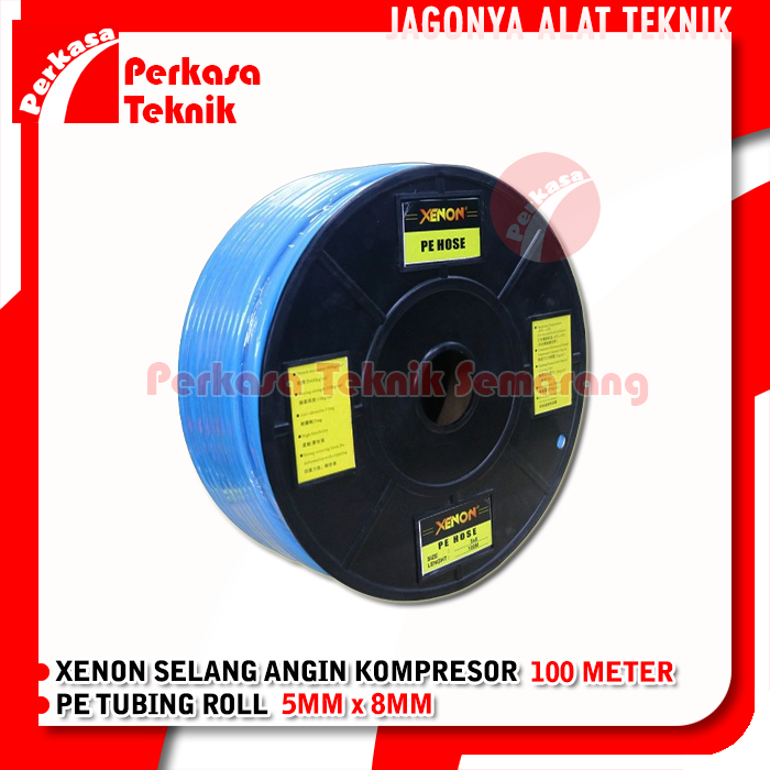 Jual Selang Angin Kompresor PE Tubing Roll XENON 8mmx5mm 100M Recoil ...