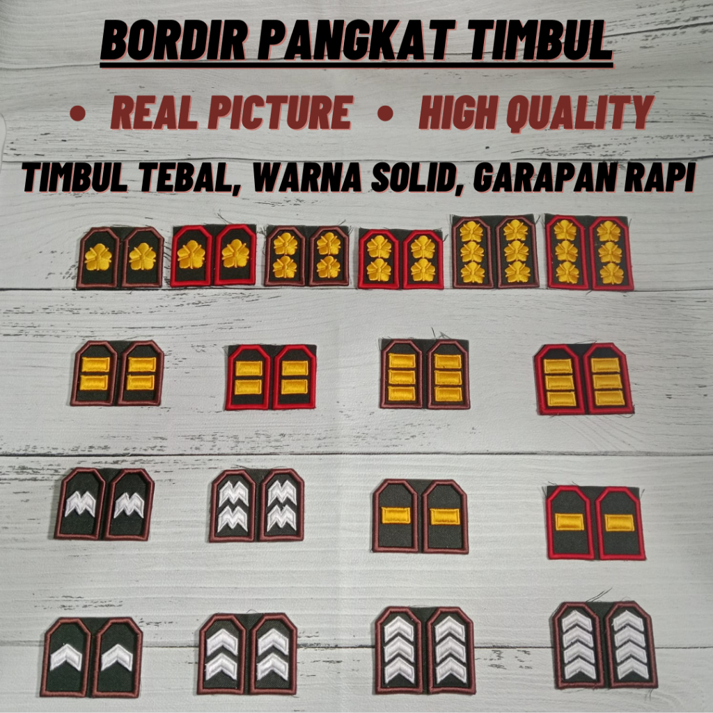 Jual Atribut Bet POLRI Bordir PANGKAT PDL Timbul BRIPDA BRIPTU BRIGADIR ...